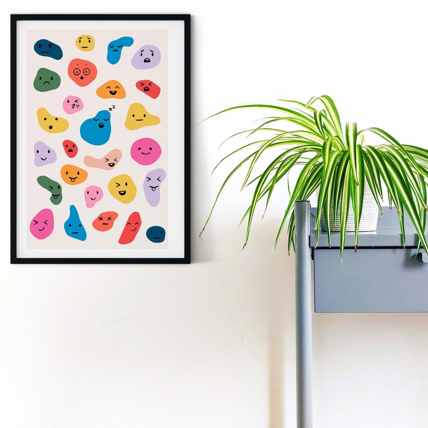 Emoji mood poster Illustration Print, Emotions Poster – LelloLiving