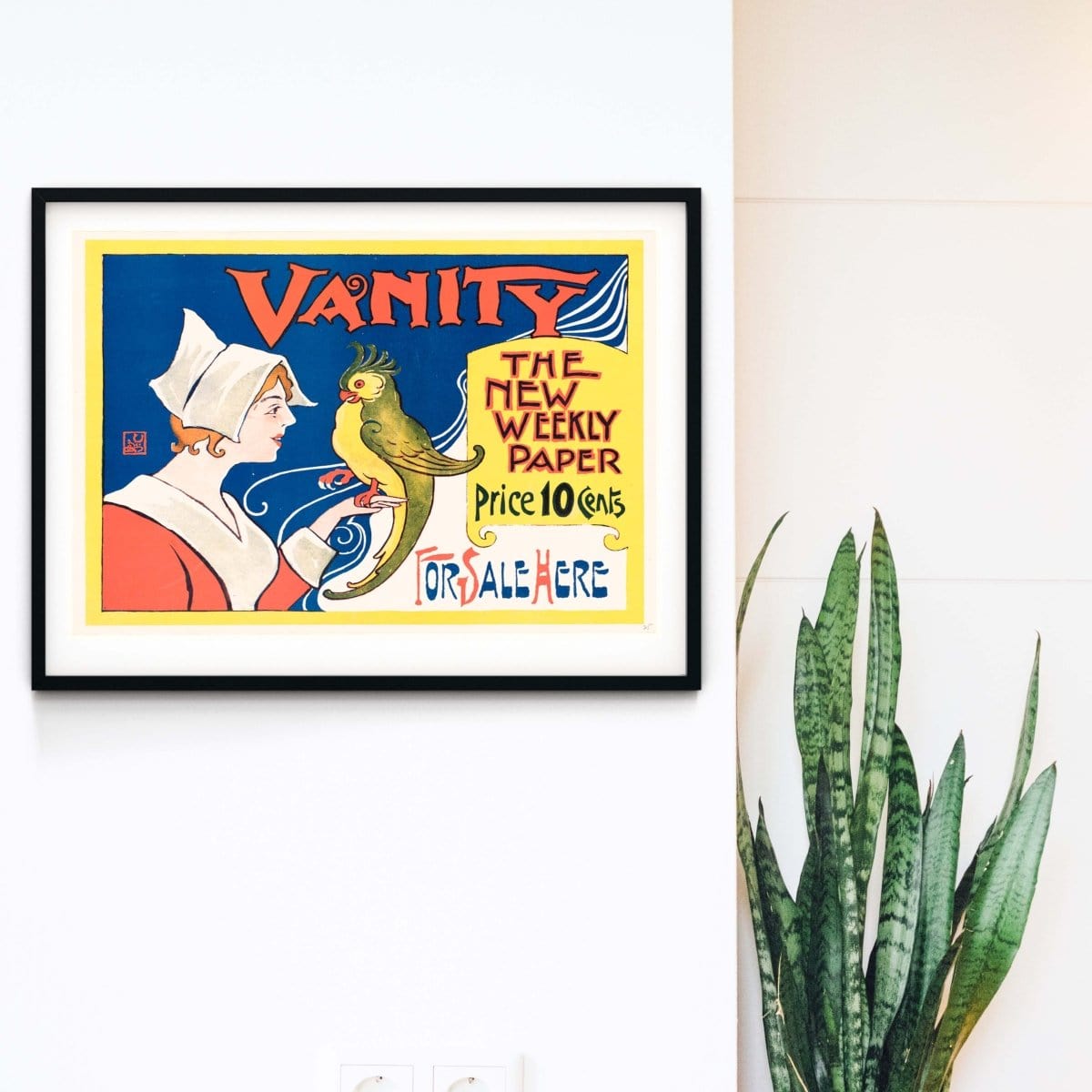 Antique Advertising Print Vanity Newspaper, art deco poster